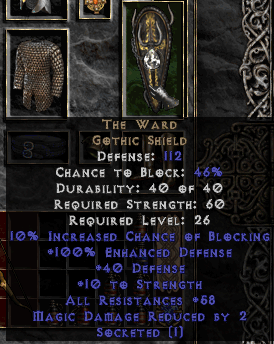 Diablo 2 Gem Bonuses in Shields