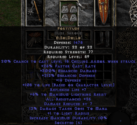 Fortitude: Armor Rune Word - Diablo 2