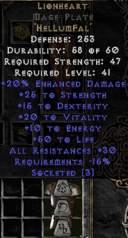 Lionheart: Armor Rune Word - Diablo 2