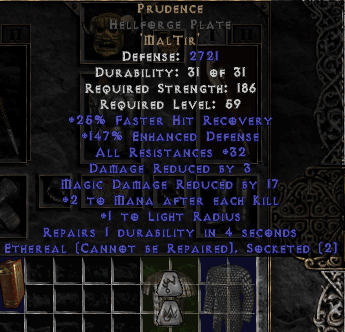 Prudence: Armor Rune Word - Diablo 2