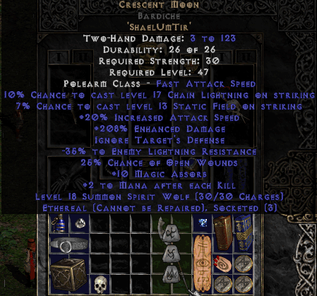 Crescent Moon: Weapon Rune Word - Diablo 2