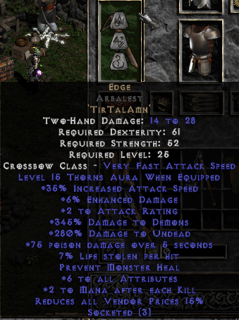 Edge: Weapon Rune Word - Diablo 2