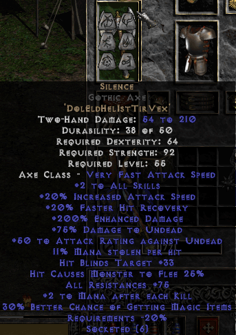 Silence: Weapon Rune Word - Diablo 2