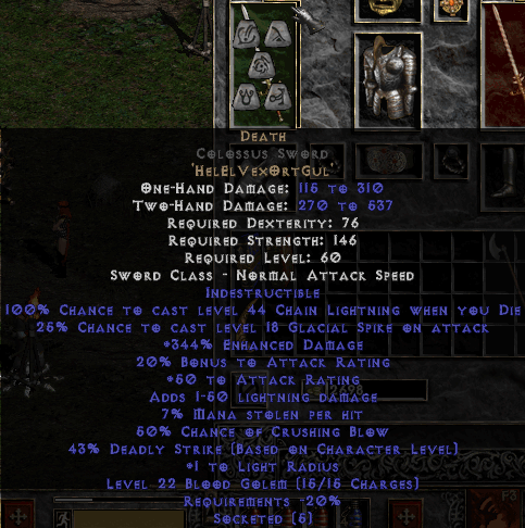 Death: Weapon Rune Word - Diablo 2