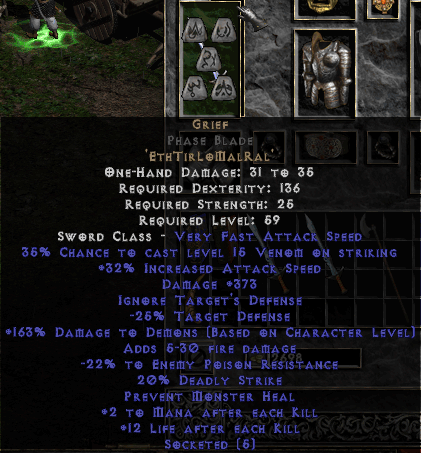 Grief: Weapon Rune Word - Diablo 2