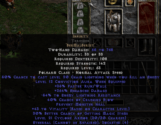 Infinity: Weapon Rune Word - Diablo 2