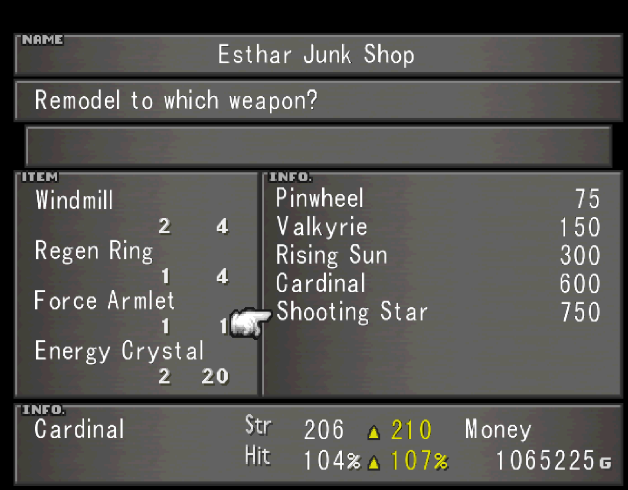 Rinoa Shooting Star Ultimate Weapon - FF8 Guide